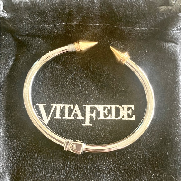Jewelry | Vita Fede Two Toned Titan Cuff Bracelet In Silver And Rose Gold | Poshmark